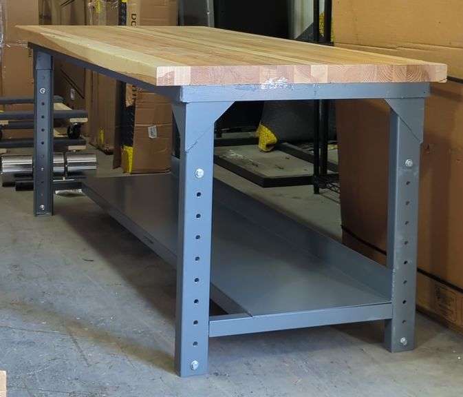 Metal & Wooden Work Shop Table - Kraft Auction Service, LLC