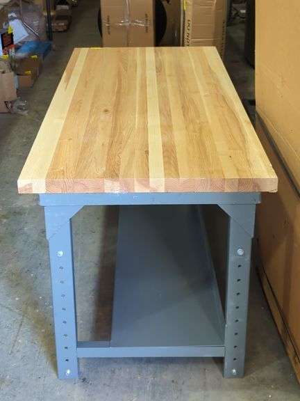 Metal & Wooden Work Shop Table - Kraft Auction Service, LLC