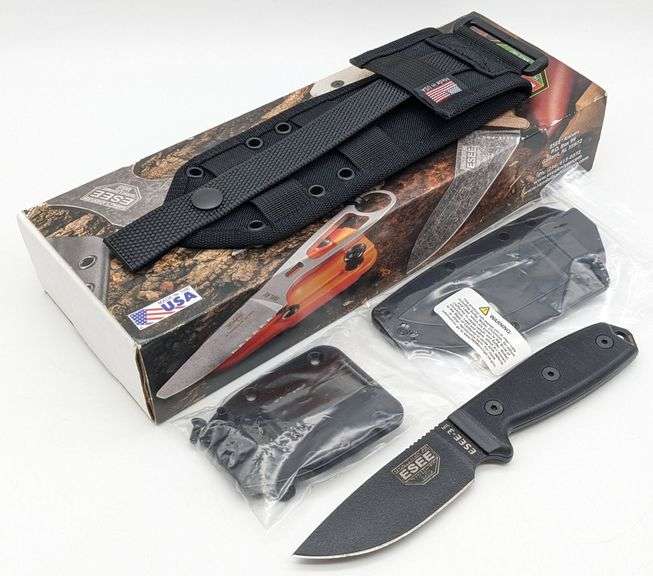 NIB ESEE Knives ESEE-3 Rowen Drop Point Fixed Blade Knife w/ Sheath ...