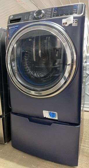 GE 5.0 Cu. Ft. Smart Sapphire Blue Front Load Washer - Kraft Auction ...