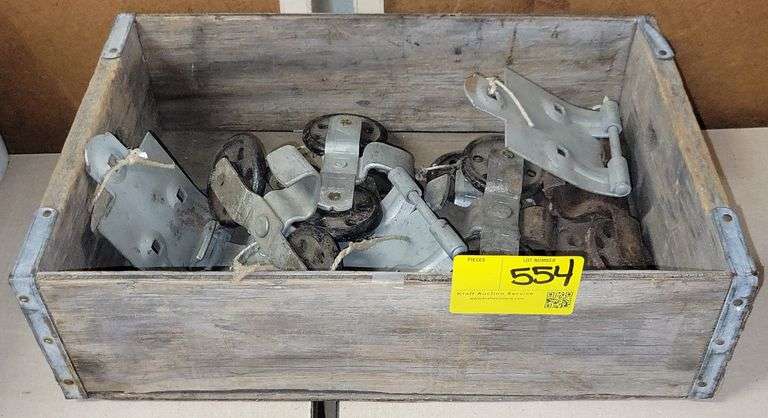 Vintage Wooden Crate With Barn Door Wheels - Kraft Auction Service, LLC