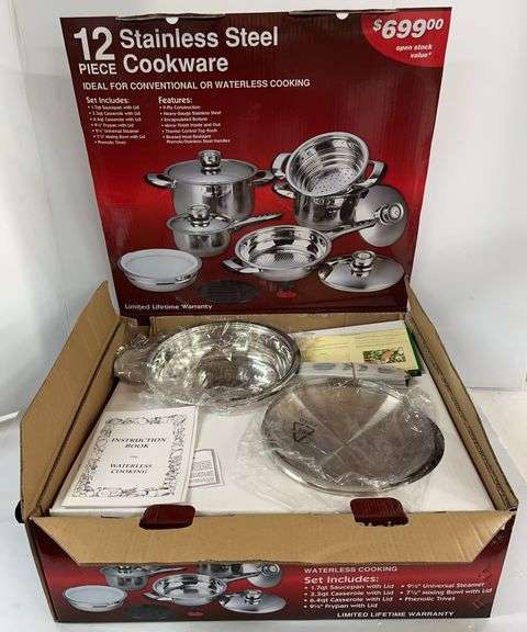 (R) 12 Piece Stainless Steel Cookware - Kraft Auction Service, LLC