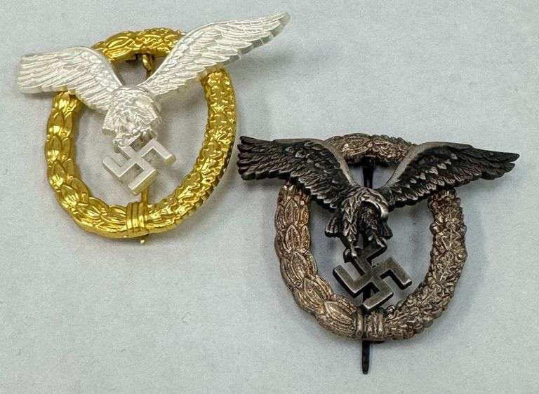 2-Luftwaffe Pilots Observer Badges - Kraft Auction Service, LLC