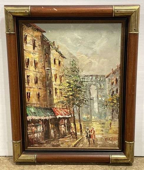 (D) P.G. Tiels Oil Painting on Canvas 15 1/2” x 19 1/2” - Kraft Auction ...