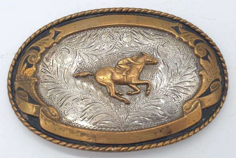 (G) Sterling Silver Comstock Silversmiths Belt Buckle - Kraft Auction ...