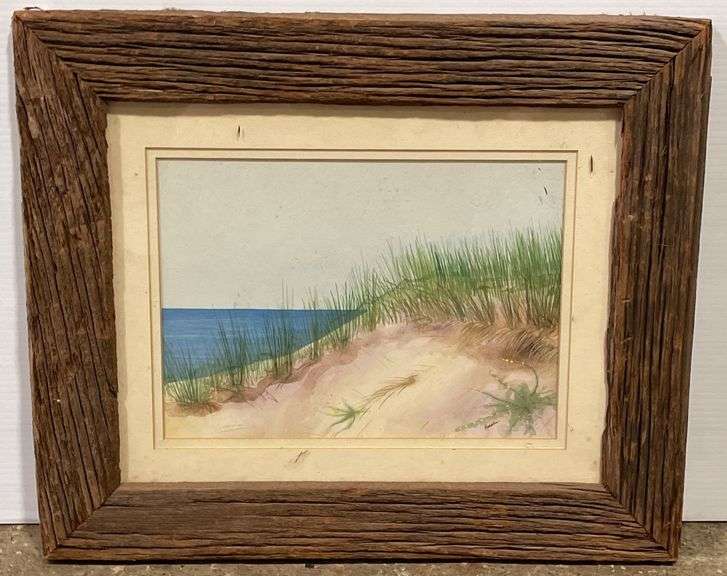 (D) Artist Signed Watercolor Beach Painting - Kraft Auction Service, LLC