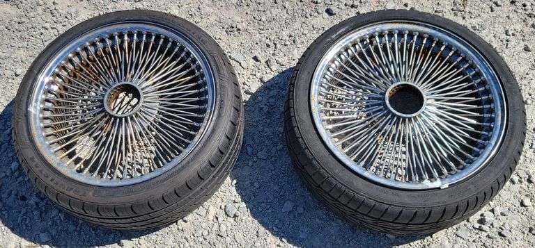 (II) Pair Of Wire Spoked Wheels - Kraft Auction Service, LLC