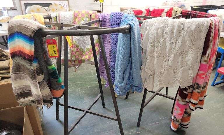 Pair Of Metal Blanket/Clothing Racks - Kraft Auction Service, LLC