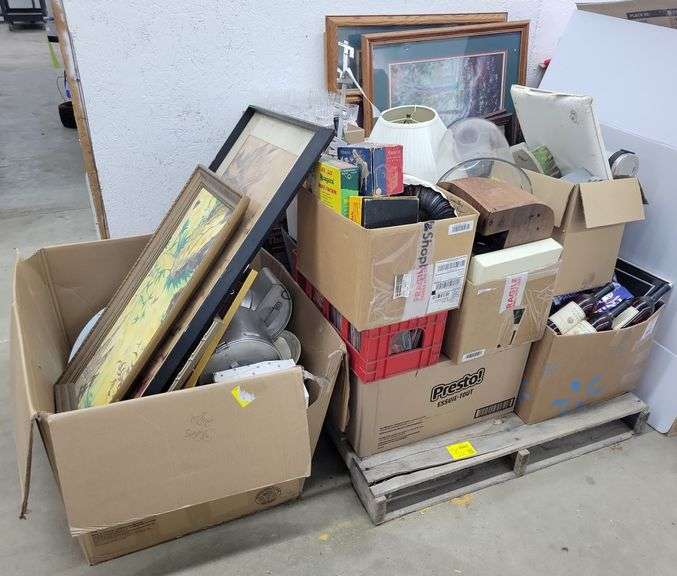 (II) Pallet Of Framed Prints And Paintings, Spring Creek Wine Bottles ...