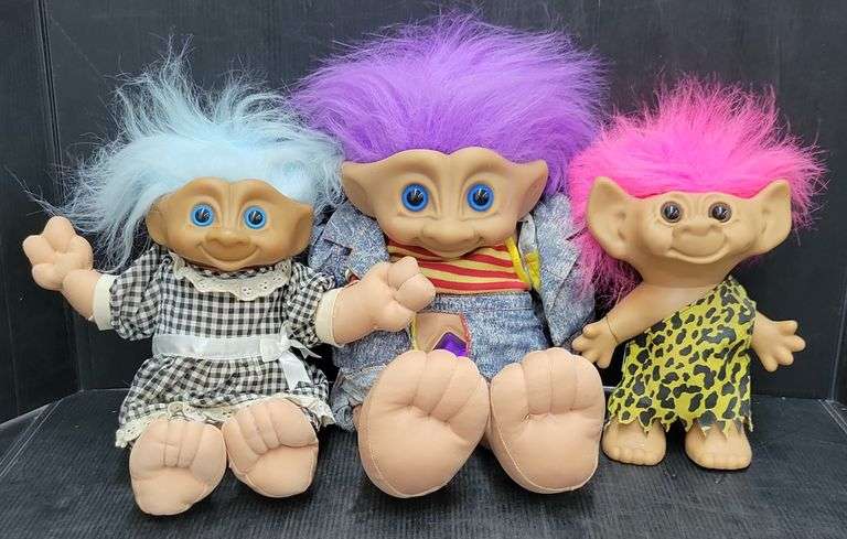 (AU) Three Treasure Troll Dolls - Kraft Auction Service, LLC
