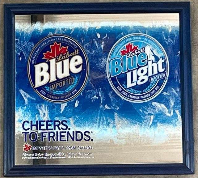 (M) Labatt Blue Light Mirrored Wall Sign - Kraft Auction Service, LLC