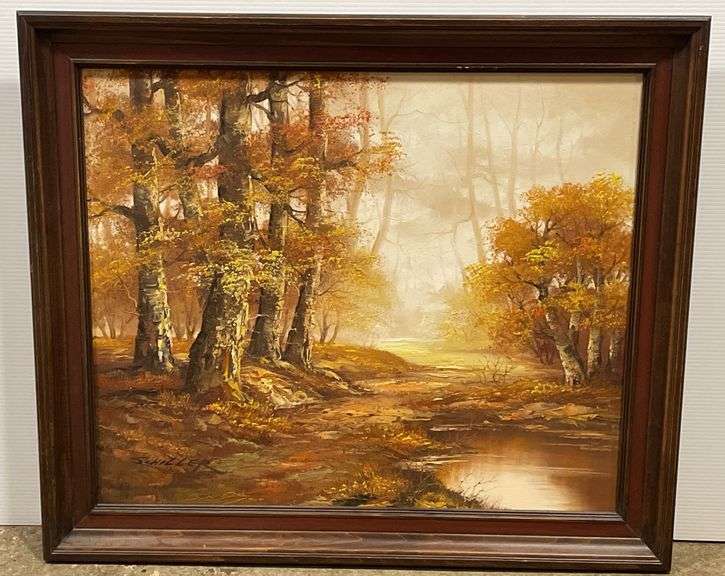 (II) Schiller Oil Painting on Canvas 28” x 24 1/2” - Kraft Auction ...