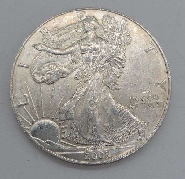 2002 Silver Eagle $1 Dollar Coin 1 OZ Silver - Kraft Auction Service, LLC