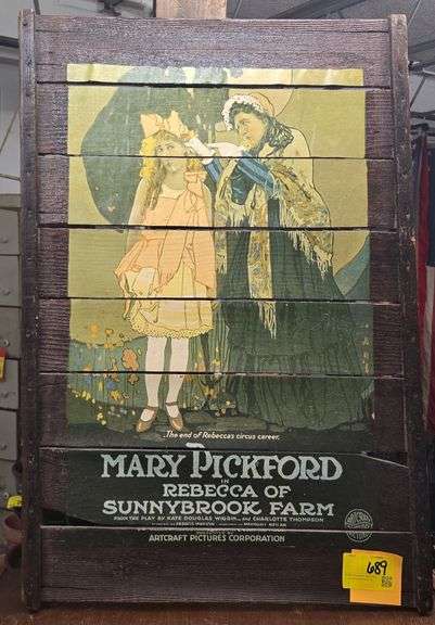 Reproduction Movie Poster On Wooden Board - Kraft Auction Service, LLC