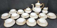 (X) Porcelain Gold Leaf Tea Set - Kraft Auction Service, LLC