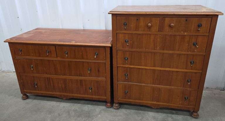 (G) Matching Chest Of Drawers And Horizontal Dresser Set - Kraft ...