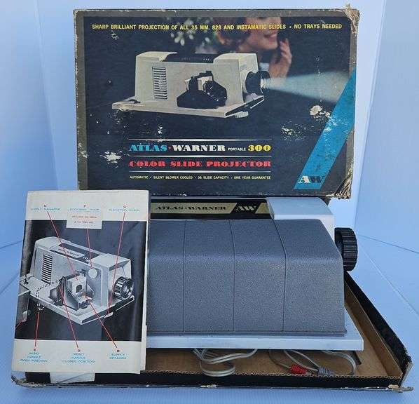 (X) Atlas Warner Color Slide Projector - Kraft Auction Service, LLC