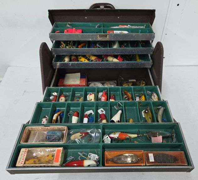 (AB),Kennedy Tackle Box With Vintage Fishing Lures - Kraft Auction ...