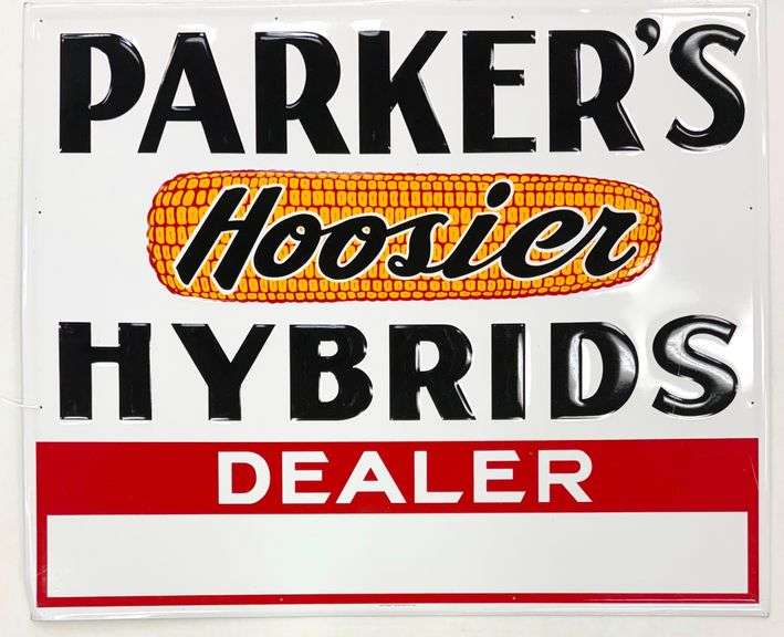 1985 Parker's Hoosier Hybrid Dealer Sign. - Kraft Auction Service, LLC