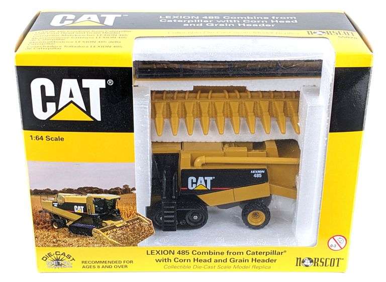 1/64 Norscot CAT Lexion 485 Combine with Corn Head and Grain Head ...