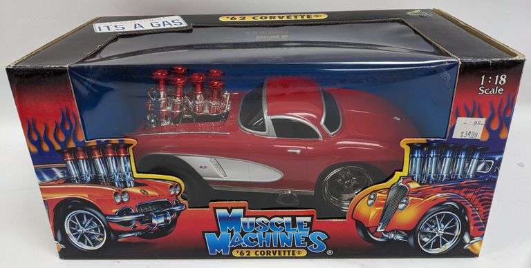 1:18 Die-Cast Muscle Machines 1962 Chevy Corvette In Box - Kraft ...