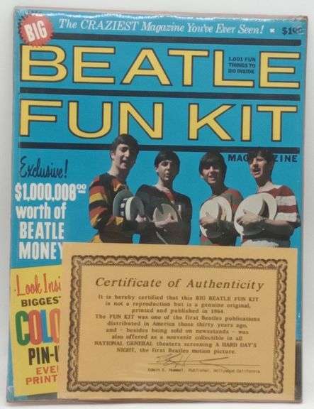 (K) Beatles Fun Kit Magazine 13.5" Tall - Kraft Auction Service, LLC