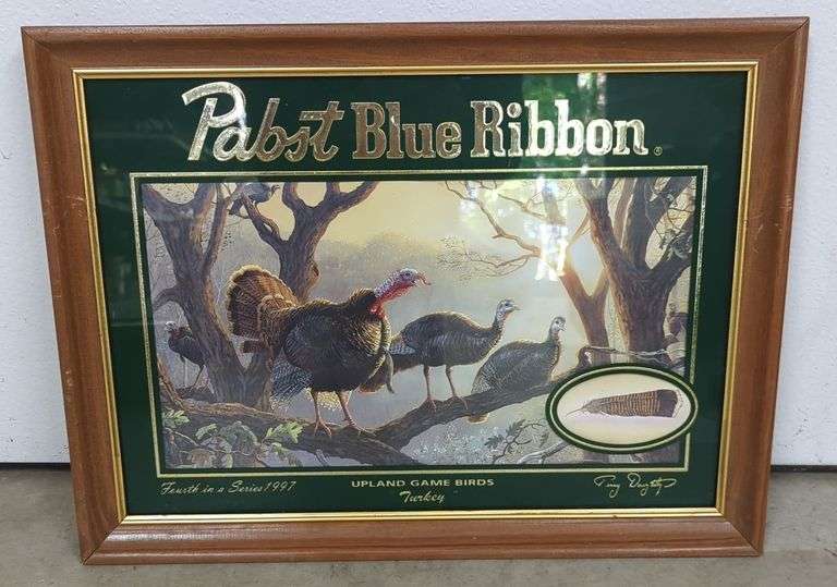 Pabst Blue Ribbon Framed Mirror Upland Game Birds 4th In series 1997 ...