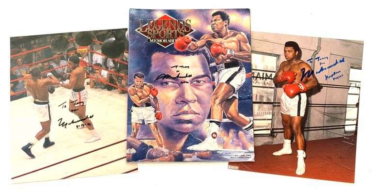 (3) Autographed Muhammad Ali Boxing Memorabilia - Kraft Auction Service ...