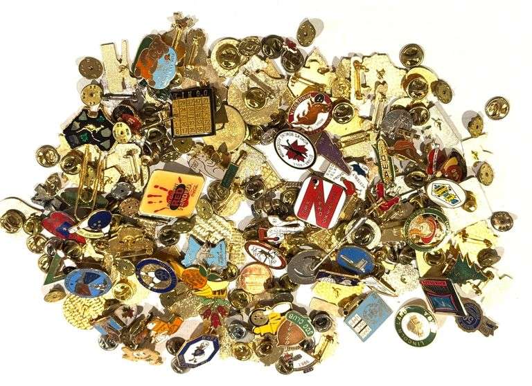 Assorted Enamel Souvenir, Collector Pins and Brooches - Kraft Auction ...