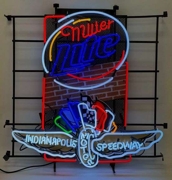 5-Color Neon Miller Lite Indianapolis Motor Speedway Advertisement Sign ...
