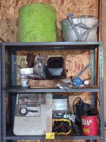 Contents Of Shelves Incl. Heavy Duty Work Light, Chainsaw Chains ...