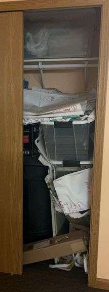 Contents of Closet incl. Paint, Hard Shell Case, Totes, & More - Kraft ...