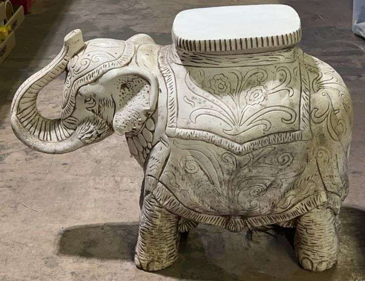 (Z) Terracotta Elephant 19.5 inches Tall . - Kraft Auction Service, LLC