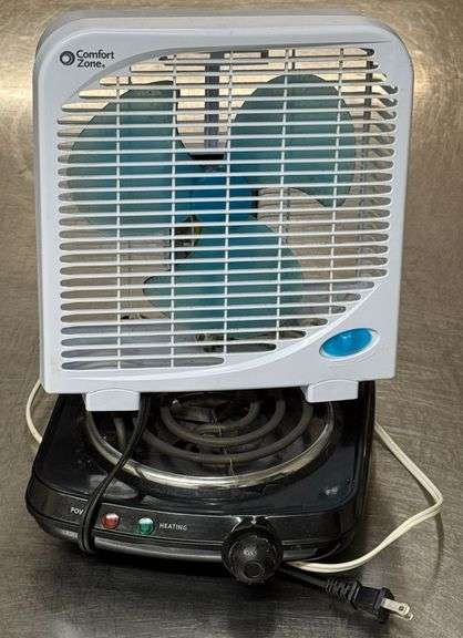 Comfort Zone Small Table Top Fan and Single Electric Burner - Kraft ...