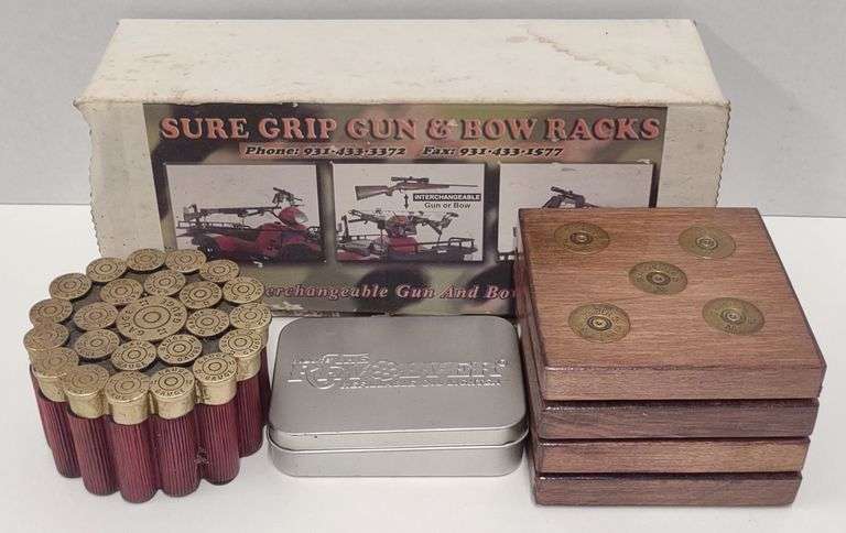 Sure Grip Gun & Bow Racks, Wooden Shotgun Shell Coasters, 12 Gauge ...