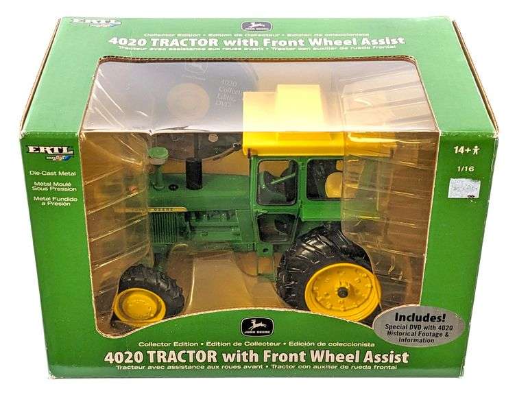 1/16 Ertl John Deere 4020 Tractor with FWA & Cab - Kraft Auction ...