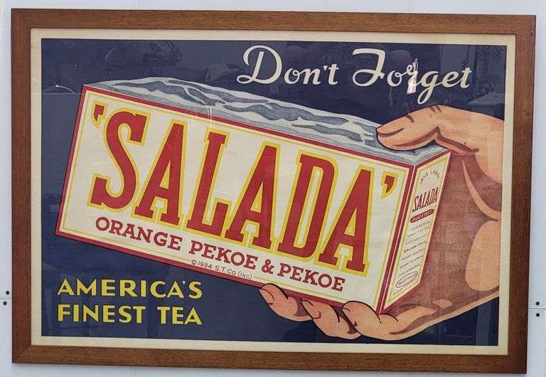 (X) Framed Salada Tea Advertising Poster - Kraft Auction Service, LLC