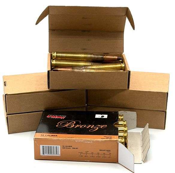 60 Rounds PMC & BMG 50 Caliber Rifle Cartridges NIB - Kraft Auction ...