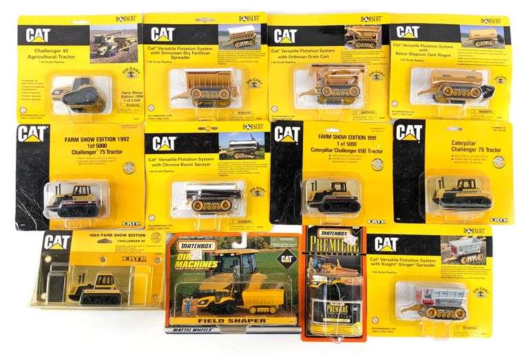 (12) 1/64 Ertl & Matchbox Caterpillar Toys In Packaging - Kraft Auction ...