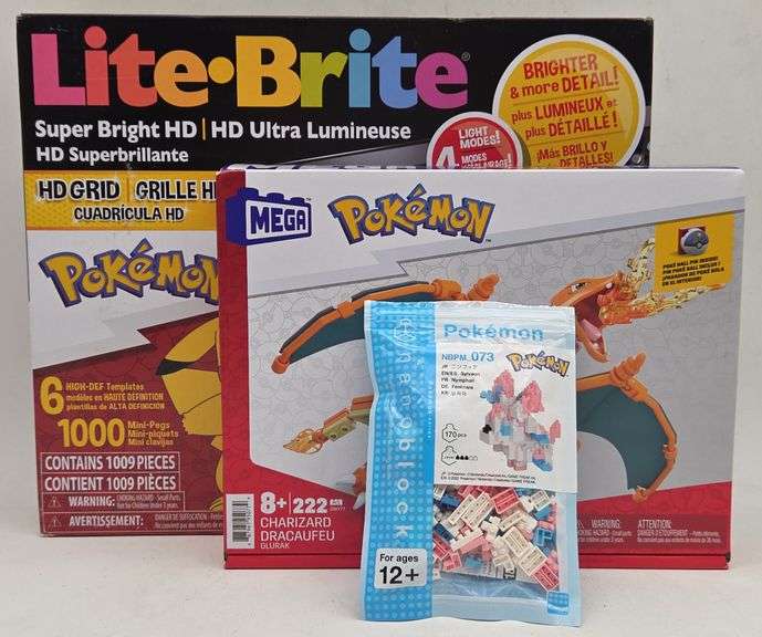 (KC) Pokémon Lite Brite, Mega Charizard & Legos - Kraft Auction Service ...