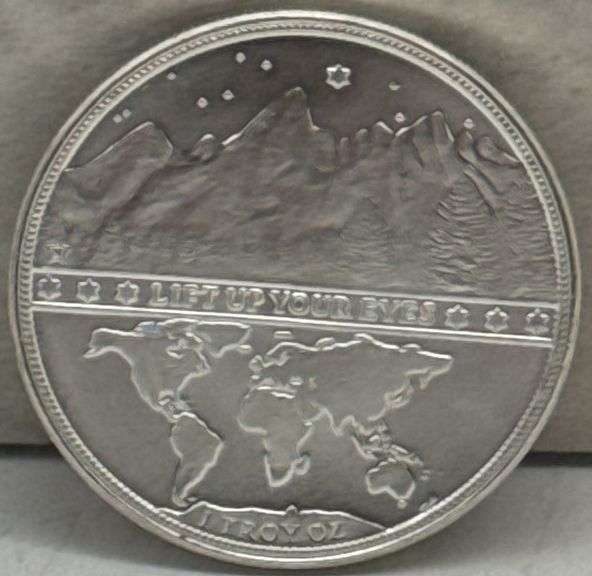 (KC) ONE Troy OZ Silver Round Coin Talent Lift Up Your Eyes - Kraft ...