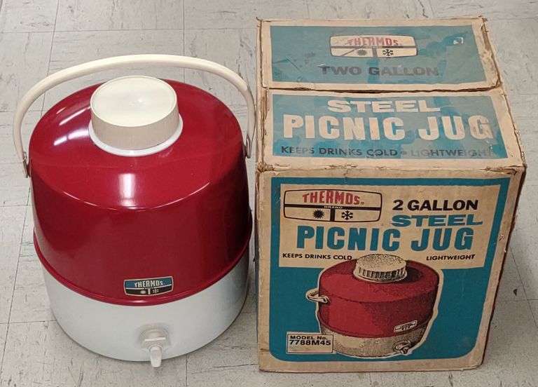 Thermos 2 Gallon Steel Picnic Jug w/ Box - Kraft Auction Service, LLC