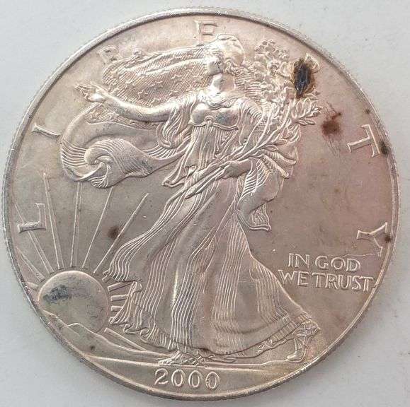 (KK) 2000 Silver Eagle $1 Dollar Coin 1 oz Silver - Kraft Auction ...