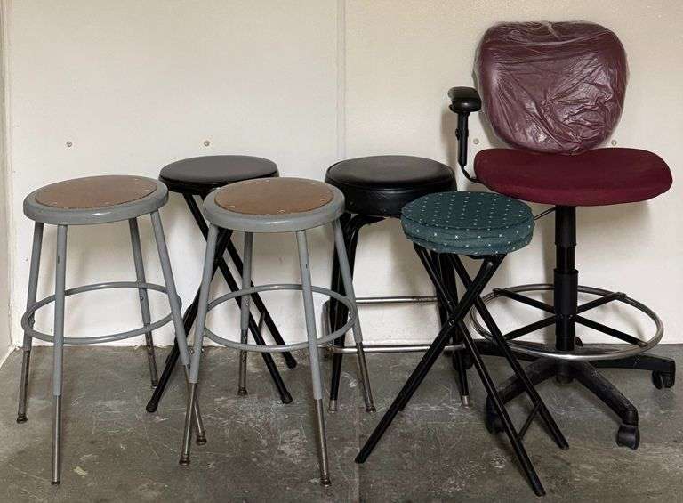 Assorted Stools, and Rolling High Chair - Kraft Auction Service, LLC