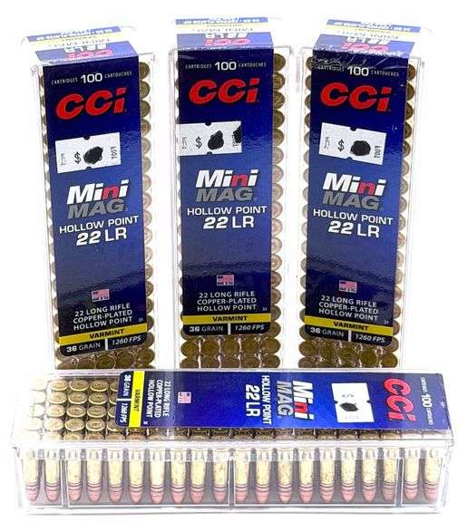 400 Rounds CCI Mini Mag 22 LR Pistol Ammo NIB - Kraft Auction Service, LLC