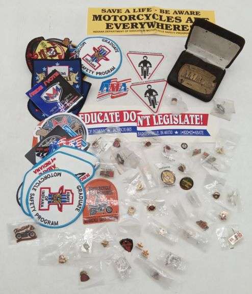 (C) Motorcycle Abate Pins & Patches Etc. - Kraft Auction Service, LLC