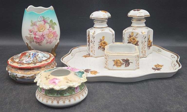 (I) Vtg PAC Vanity Set, Imperial Broken Egg Vase and More - Kraft ...