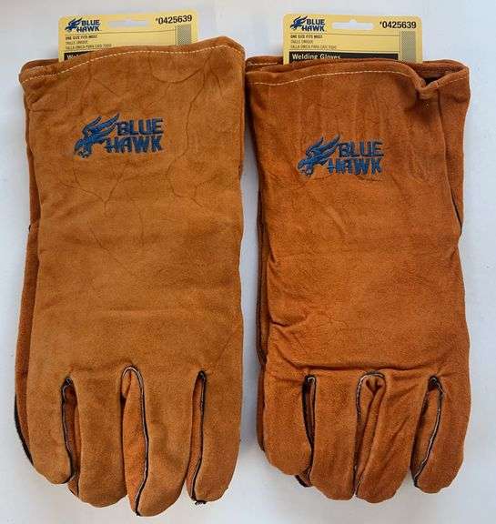 Blue Hawk Genuine Leather Welding Gloves - Kraft Auction Service, LLC