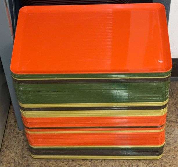 Stack Of Cafeteria Serving Trays - Kraft Auction Service, LLC