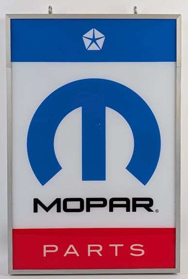 Custom Chrysler Mopar Lighted Dealership Style Sign - Kraft Auction ...